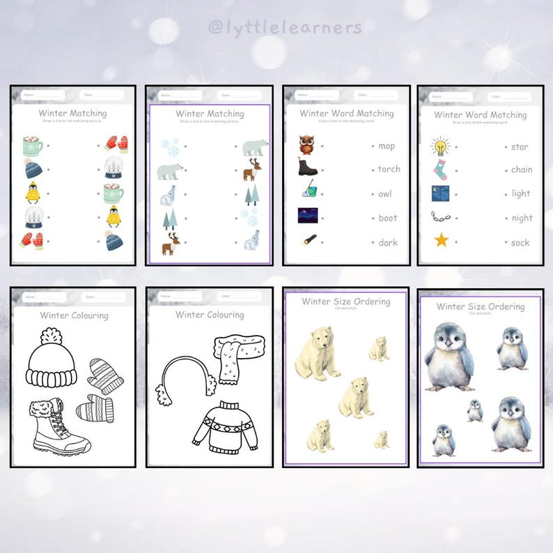 17 Winter Printable Activity Bundle Digital - Etsy