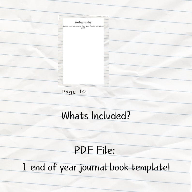 End of Year Journal Book | Printable Student Memory Keepsake | School ...