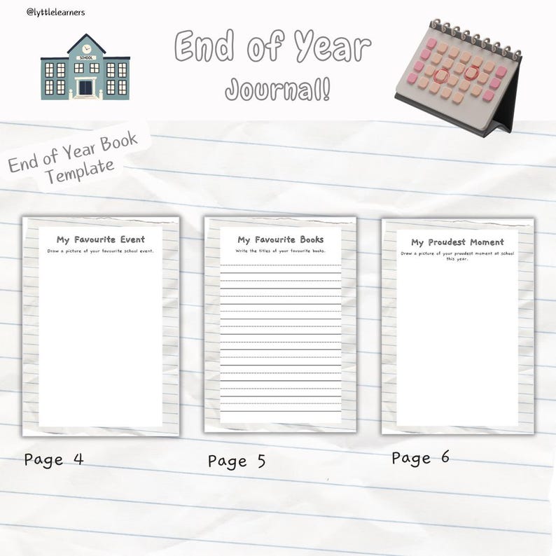 End of Year Journal Book | Printable Student Memory Keepsake | School ...
