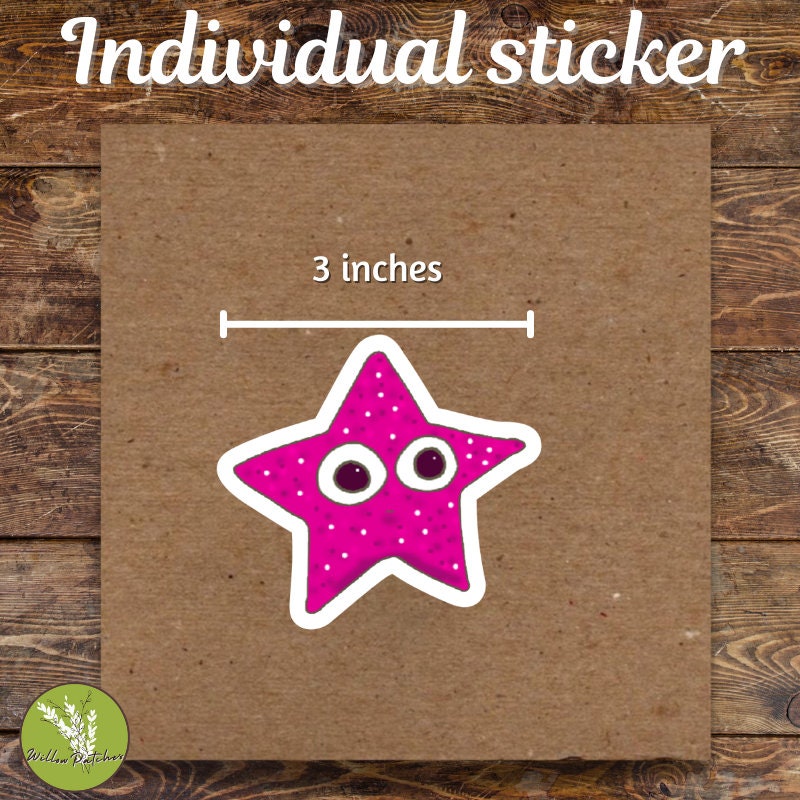 Starfish Sticker Sea Creaturesvinyl Stickers Journaling, Waterbottles ...