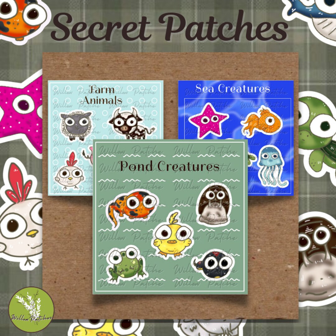Secret Patches I| Pond Creatures| Farm Animals| Sea Creatures| Vinyl ...