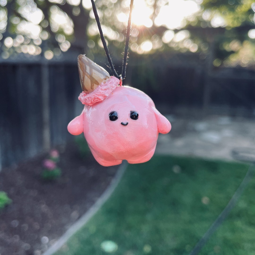 Sadie the Strawberry Ice Cream Clay Blob Charm Keychain - Etsy