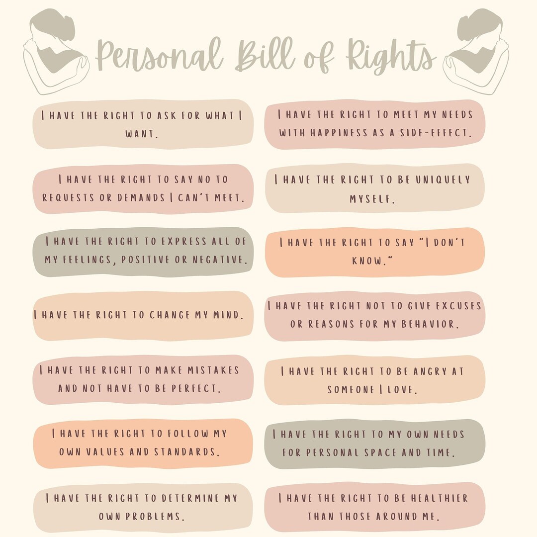 Personal Bill Of Rights Assertiveness Mental Health Personal Growth Personal Bill Of Rights Assertiveness Mental Health Personal Growth