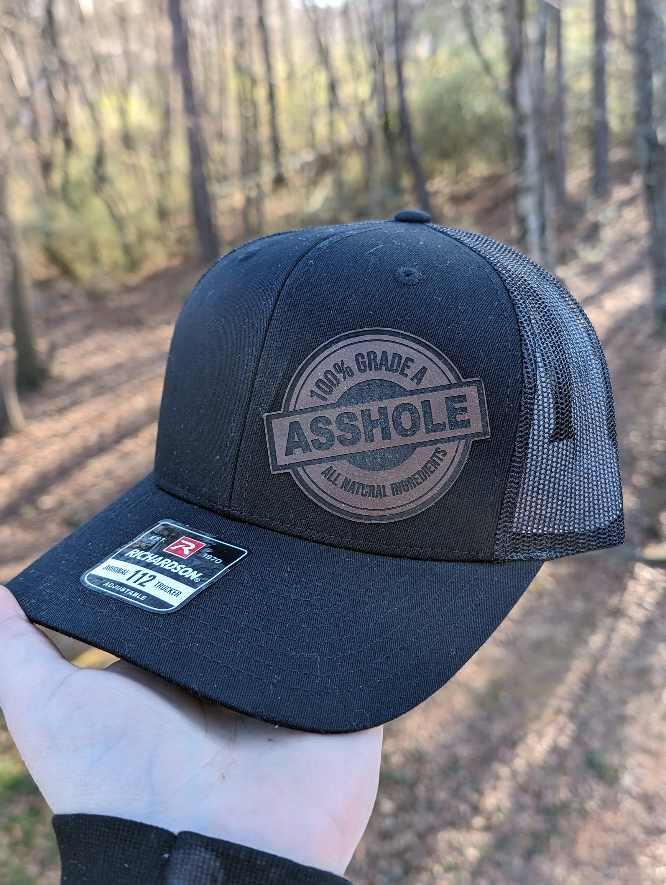 Certified Asshole Hat, Richardson 112, Leatherette Patch, Trucker Hat ...