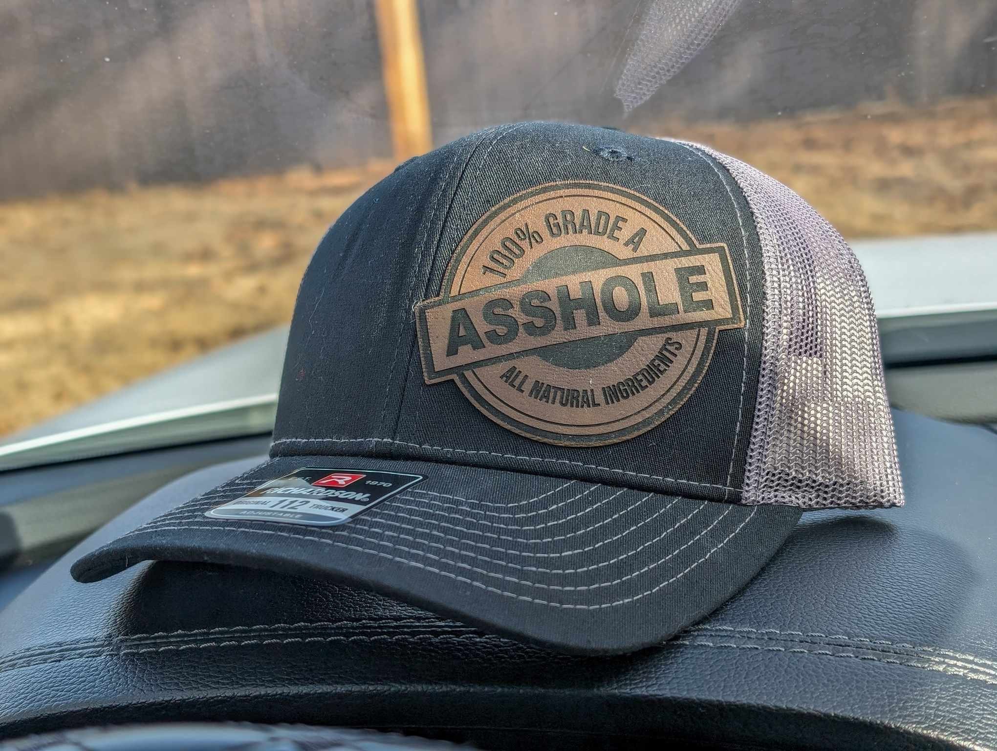 Certified Asshole Hat, Richardson 112, Leatherette Patch, Trucker Hat ...