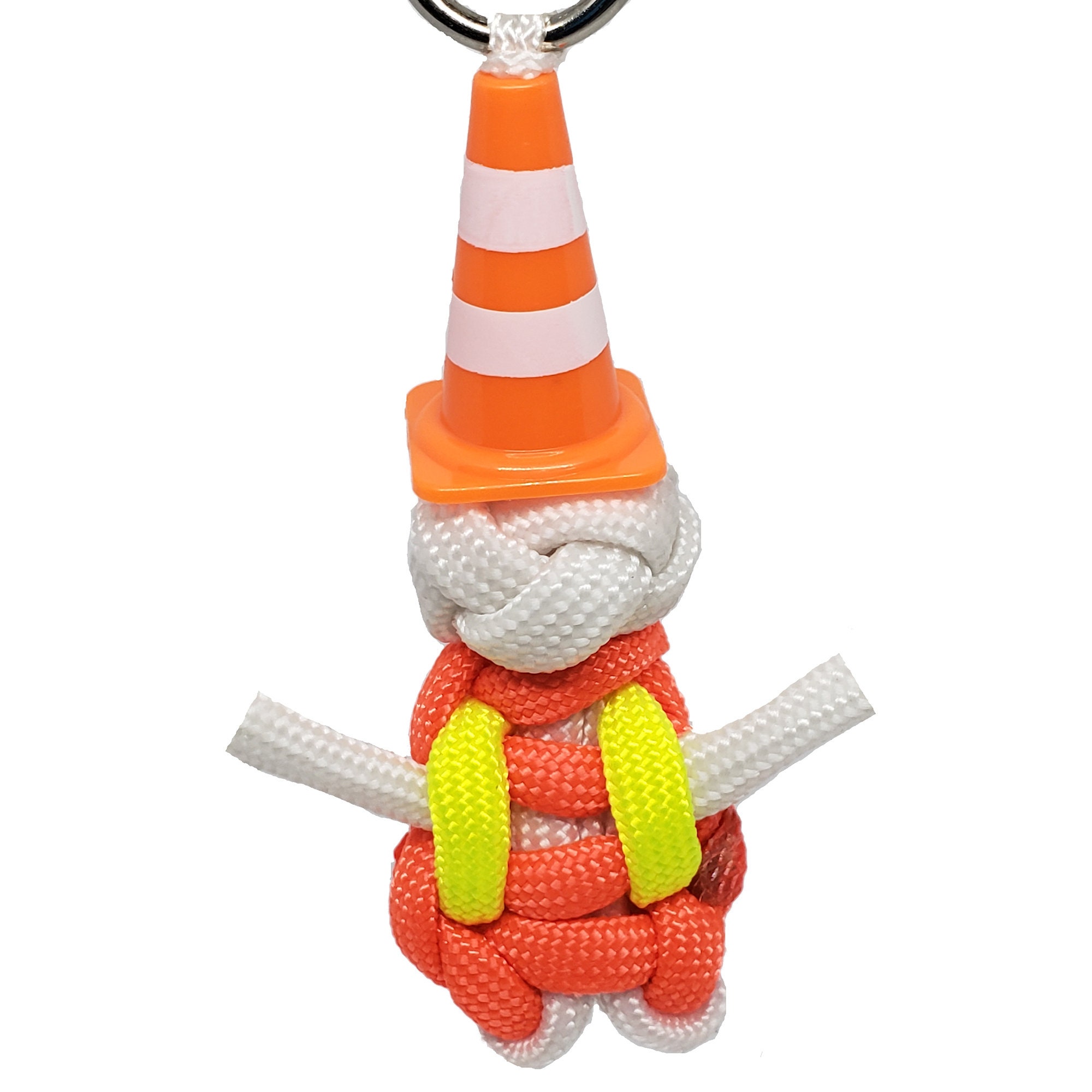 Cone Head Paracord Keychain Fob, Glow in the Dark Key Fob, Traffic Cone ...