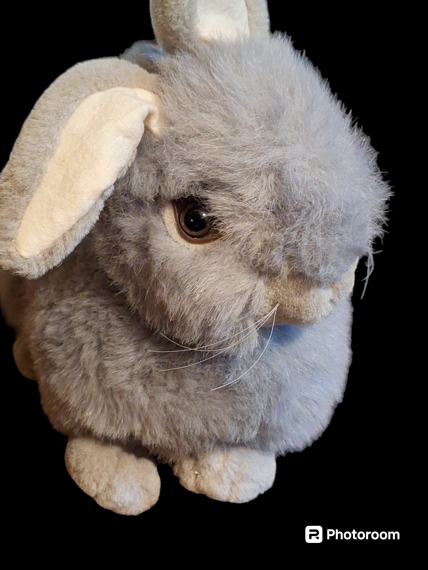 Vintage Stuffed Grey Bunny Rabbit Plush Toy Stuffed Animal Easter Bunny ...