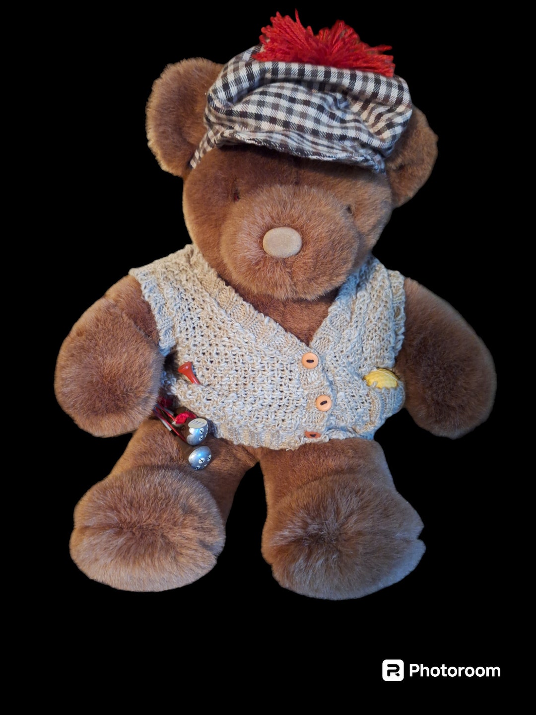 Vintage Gund Large 20" Limited Golf Teddy Bear Golfing Bear With Hat ...