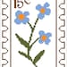 Blue Flower Vintage Postage Stamp Cross Stitch Pattern | Digital ...