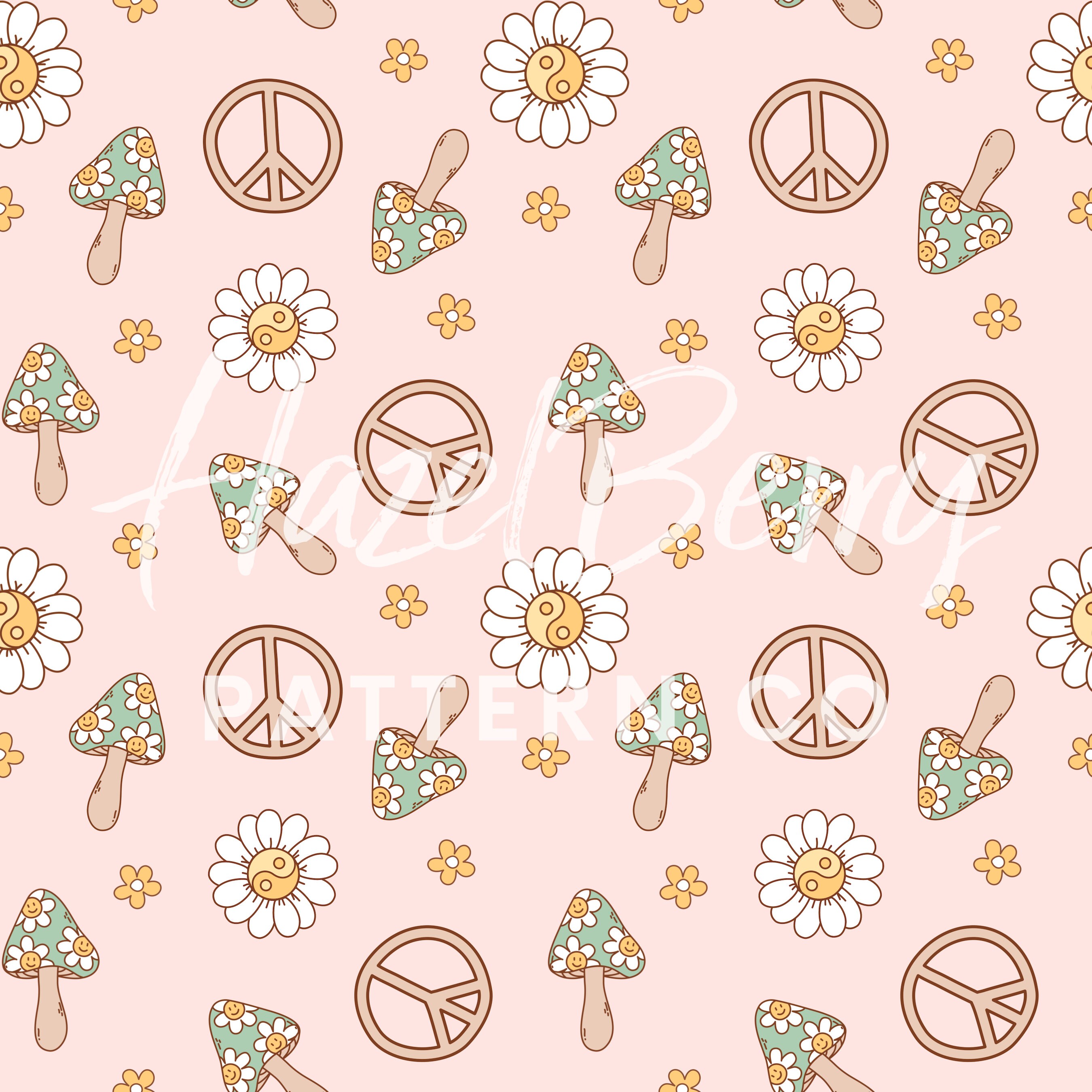 Boho Daisy Seamless Pattern/ Digital Download/ Groovy Seamless - Etsy