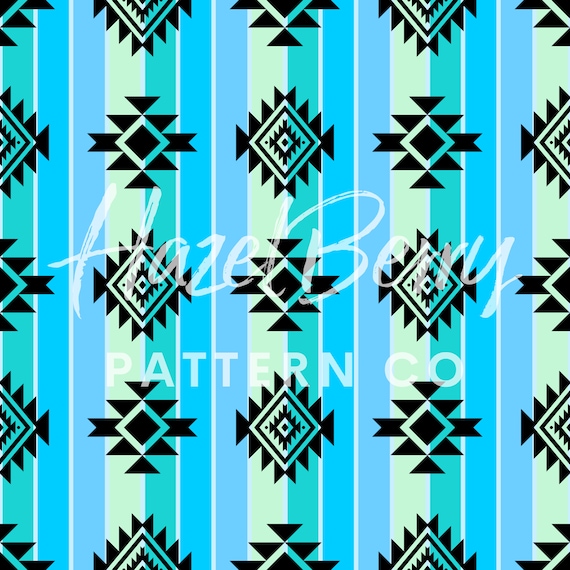 Blue Aztec Pattern