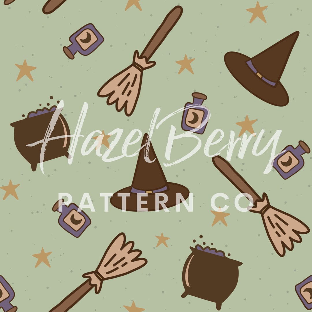Witchy Seamless Pattern Digital Download Halloween Seamless - Etsy