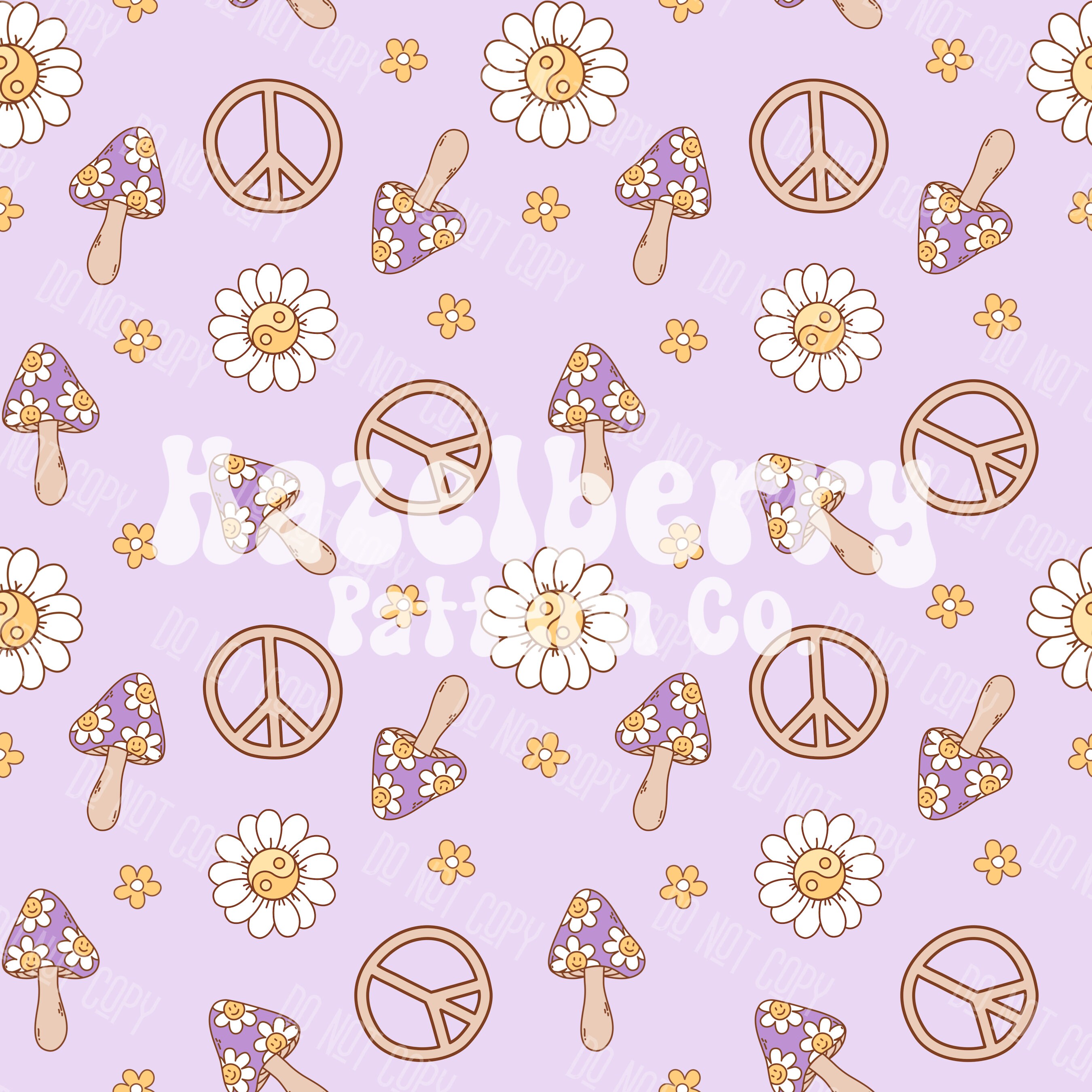 Boho Daisy Seamless Pattern/ Digital Download/ Groovy Seamless File ...