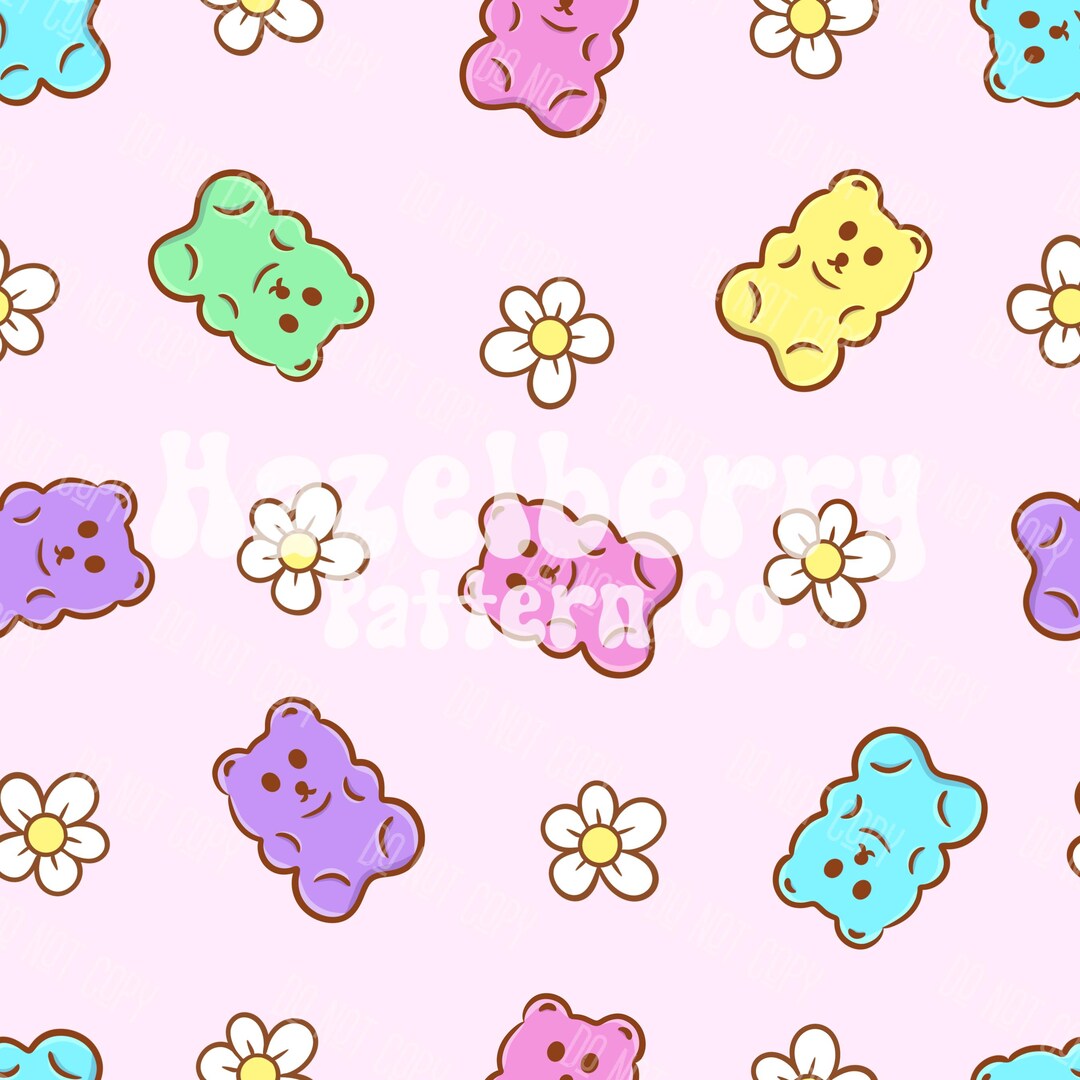 Gummy Bear Seamless Pattern, Digital Download, Gummy Candy Seamless ...
