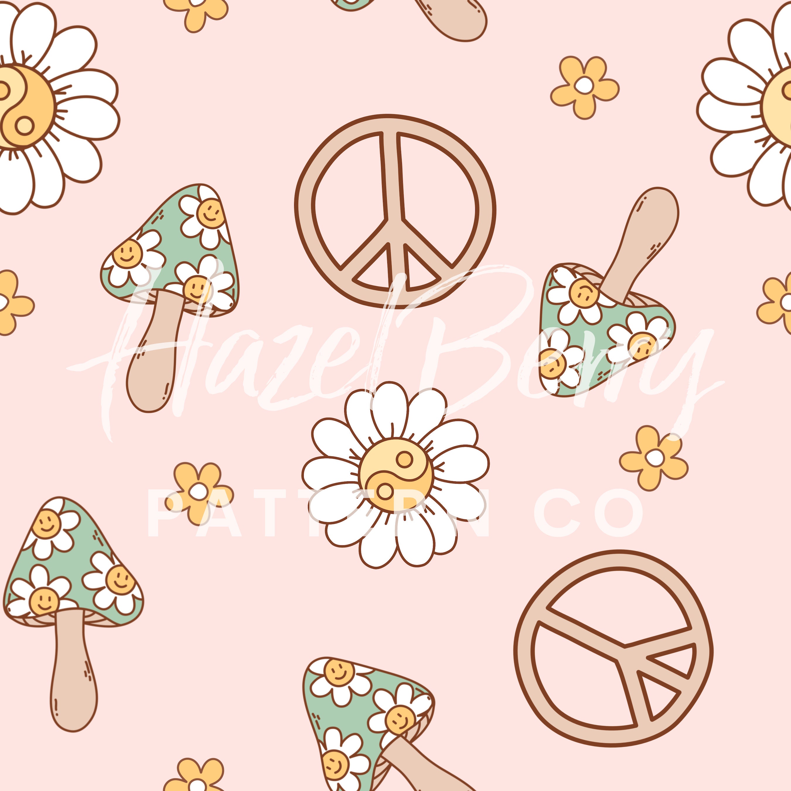 Boho Daisy Seamless Pattern/ Digital Download/ Groovy Seamless - Etsy