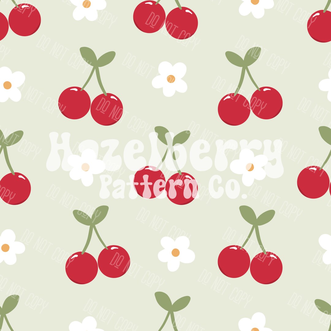 Retro Cherries Seamless Pattern, Cherry Seamless File, Fruit Seamless ...
