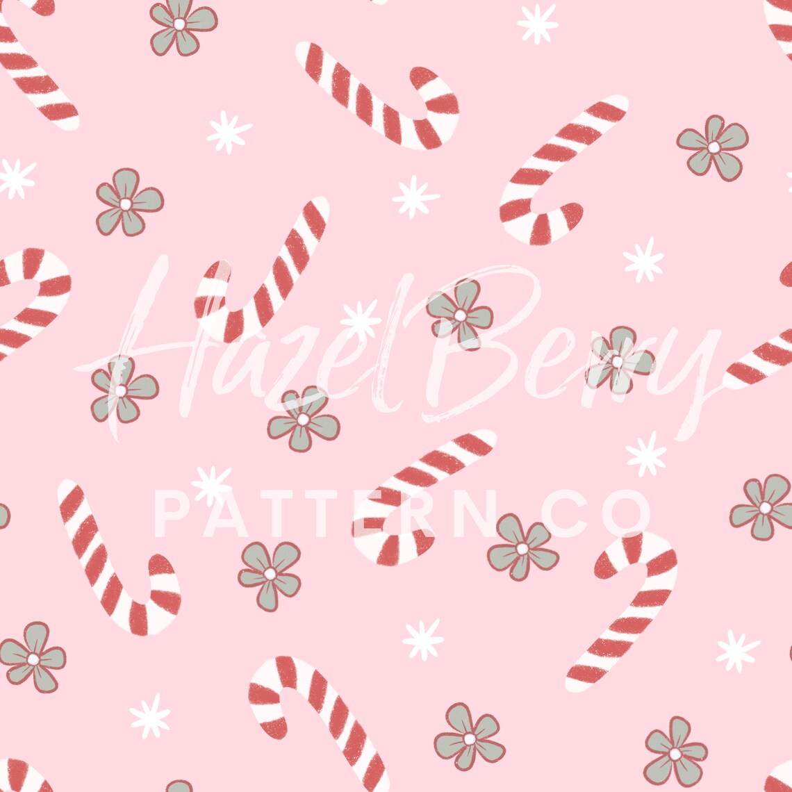 Candy Cane Seamless Pattern, Boho Candy Cane Seamless File, Cute ...