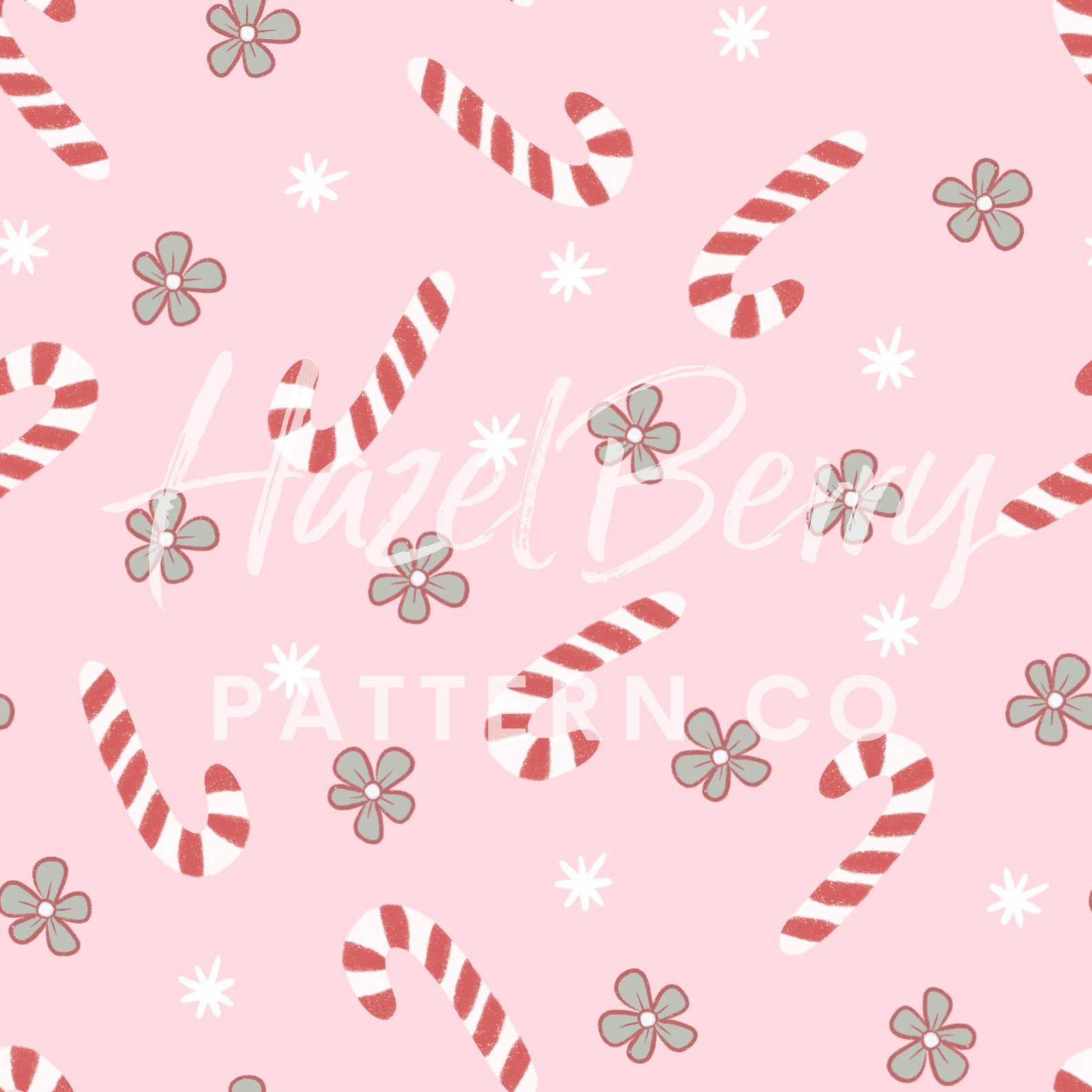 Candy Cane Seamless Pattern, Boho Candy Cane Seamless File, Cute ...