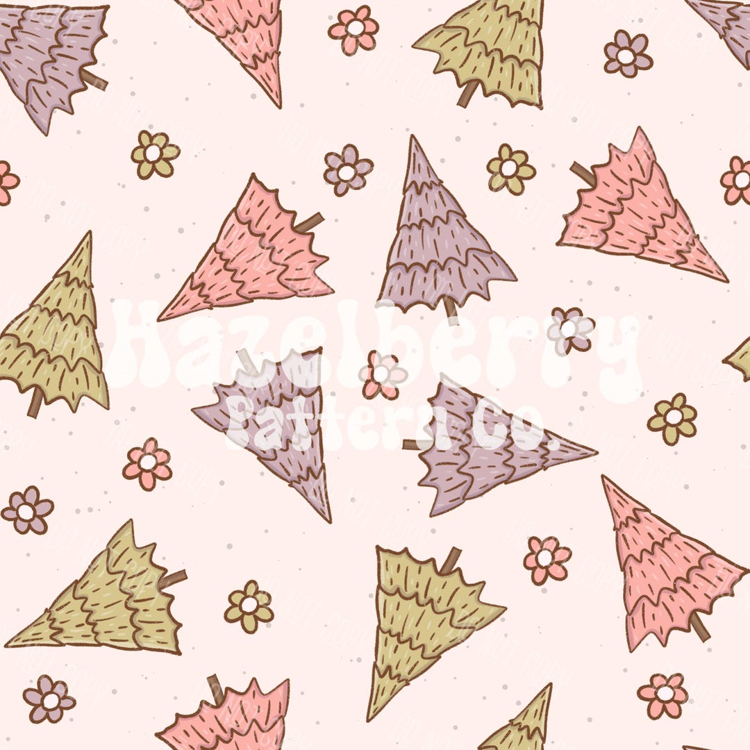 Pastel Christmas Seamless Pattern, Digital Download, Girly Christmas ...