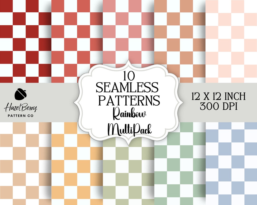 Checkerboard Bundle Pack/ Digital Download/ Multicolored Checkerboard ...