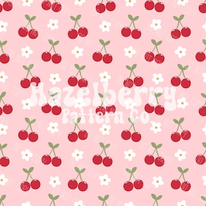 Retro Cherries Seamless Pattern, Cherry Seamless File, Fruit Seamless ...