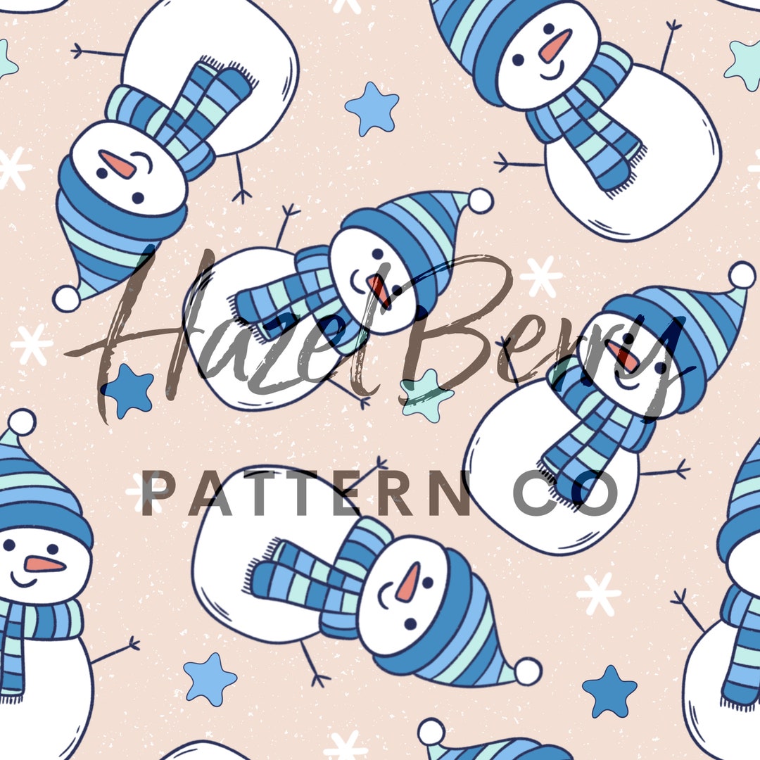 Christmas Seamless Pattern/ Digital Download/ Snowman Seamless File ...