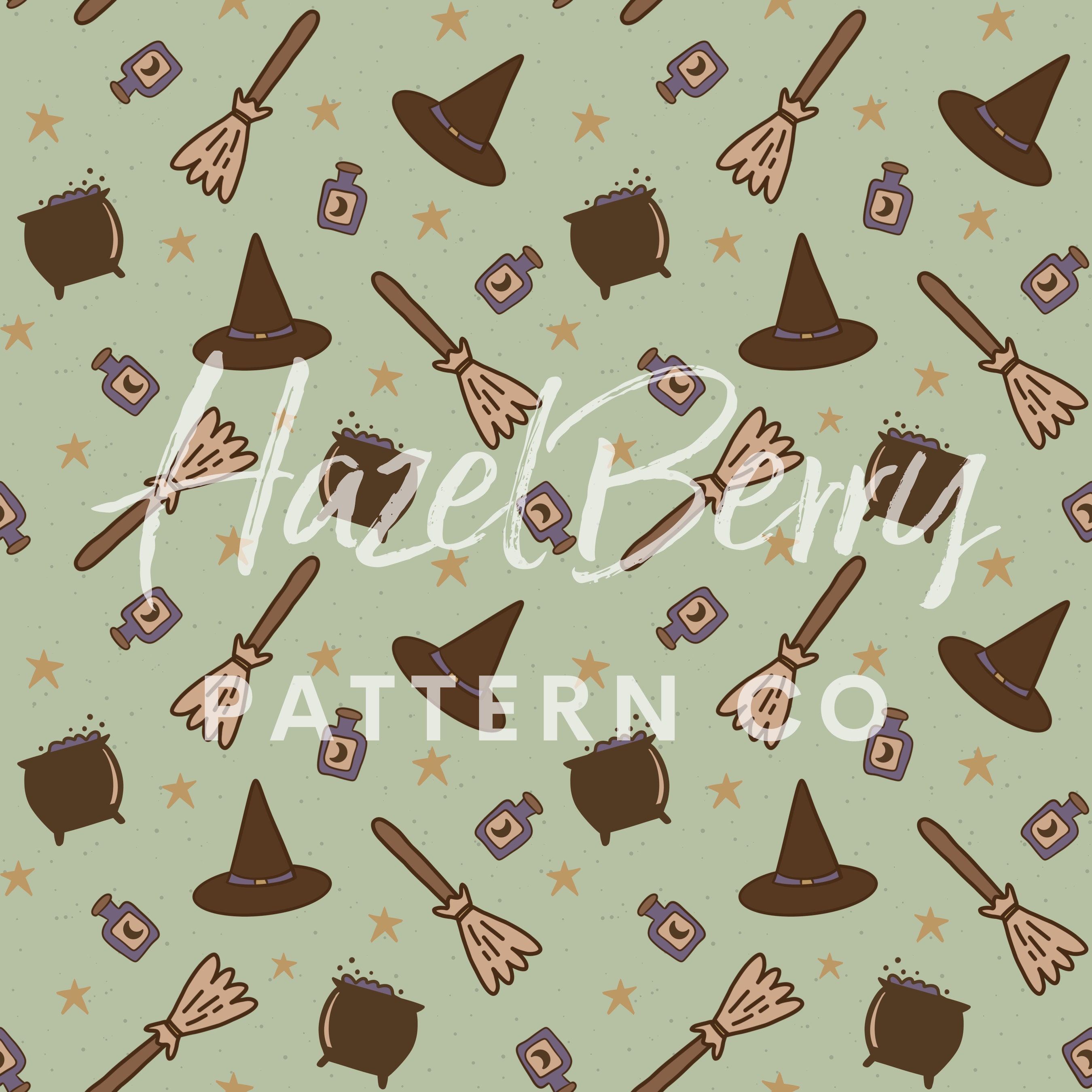 Witchy Seamless Pattern Digital Download Halloween Seamless - Etsy