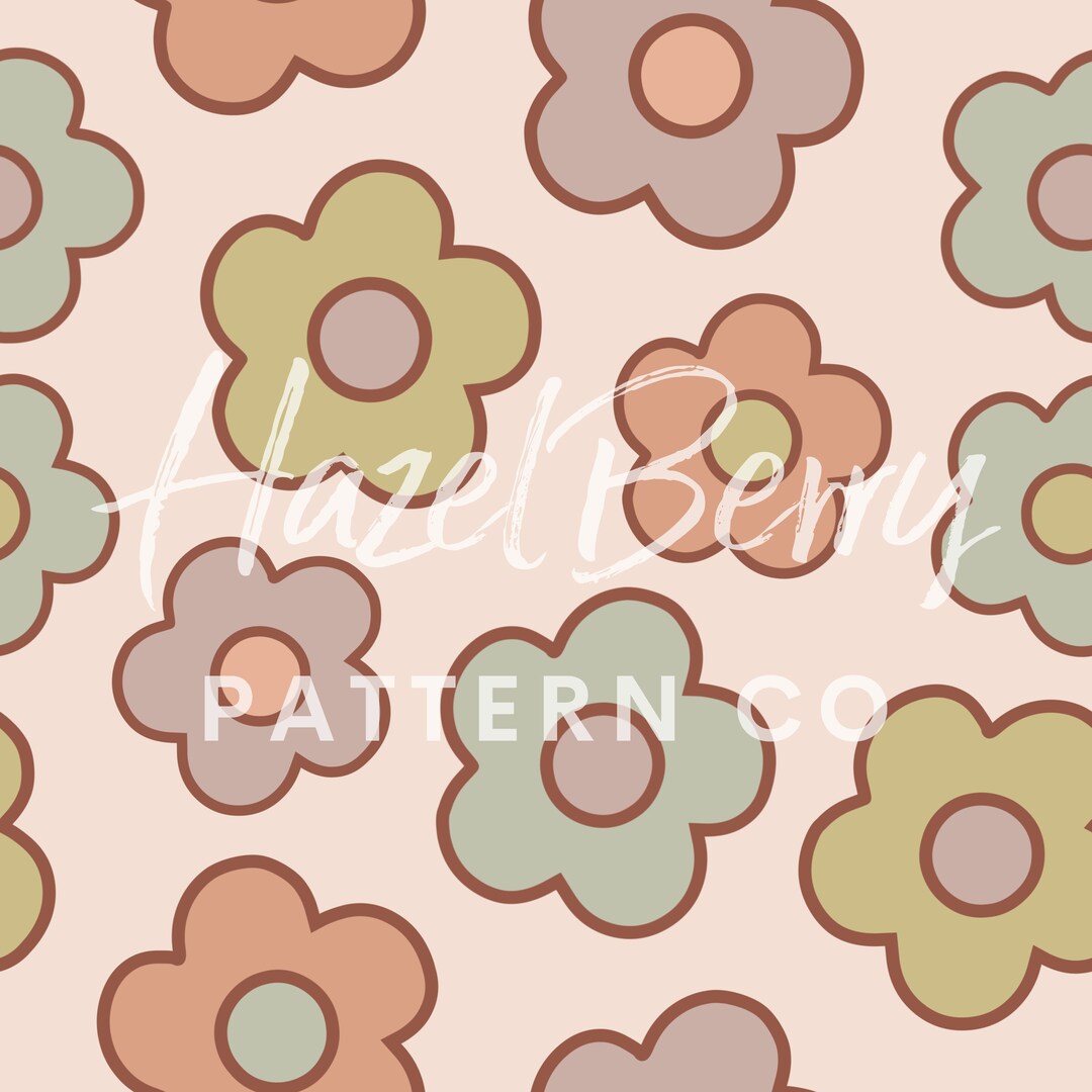 Neutral Pastel Floral Pattern, Digital Download, Boho Seamless Pattern ...