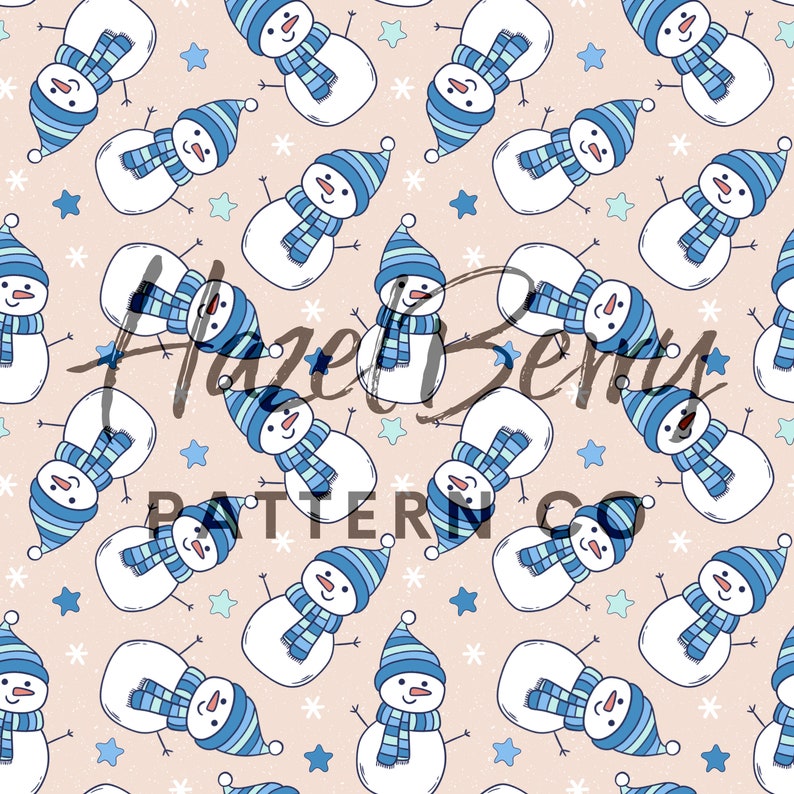 Christmas Seamless Pattern/ Digital Download/ Snowman Seamless File ...