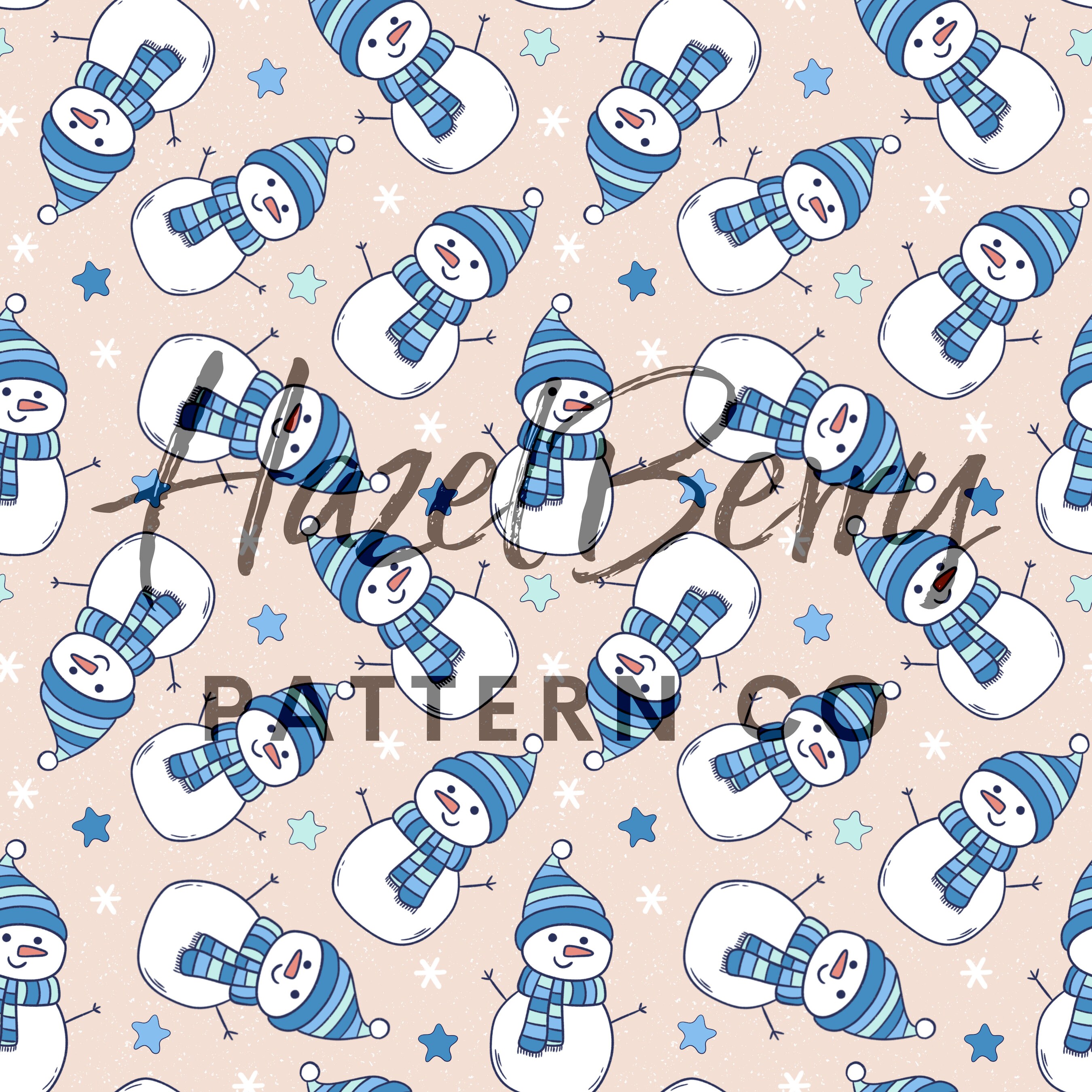 Christmas Seamless Pattern/ Digital Download/ Snowman Seamless File ...