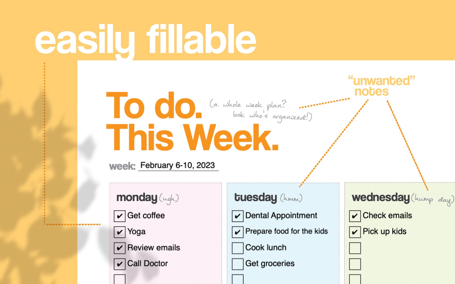 Printable Fillable to Do List | Daily, Weekly To-do Pdf Checklist ...
