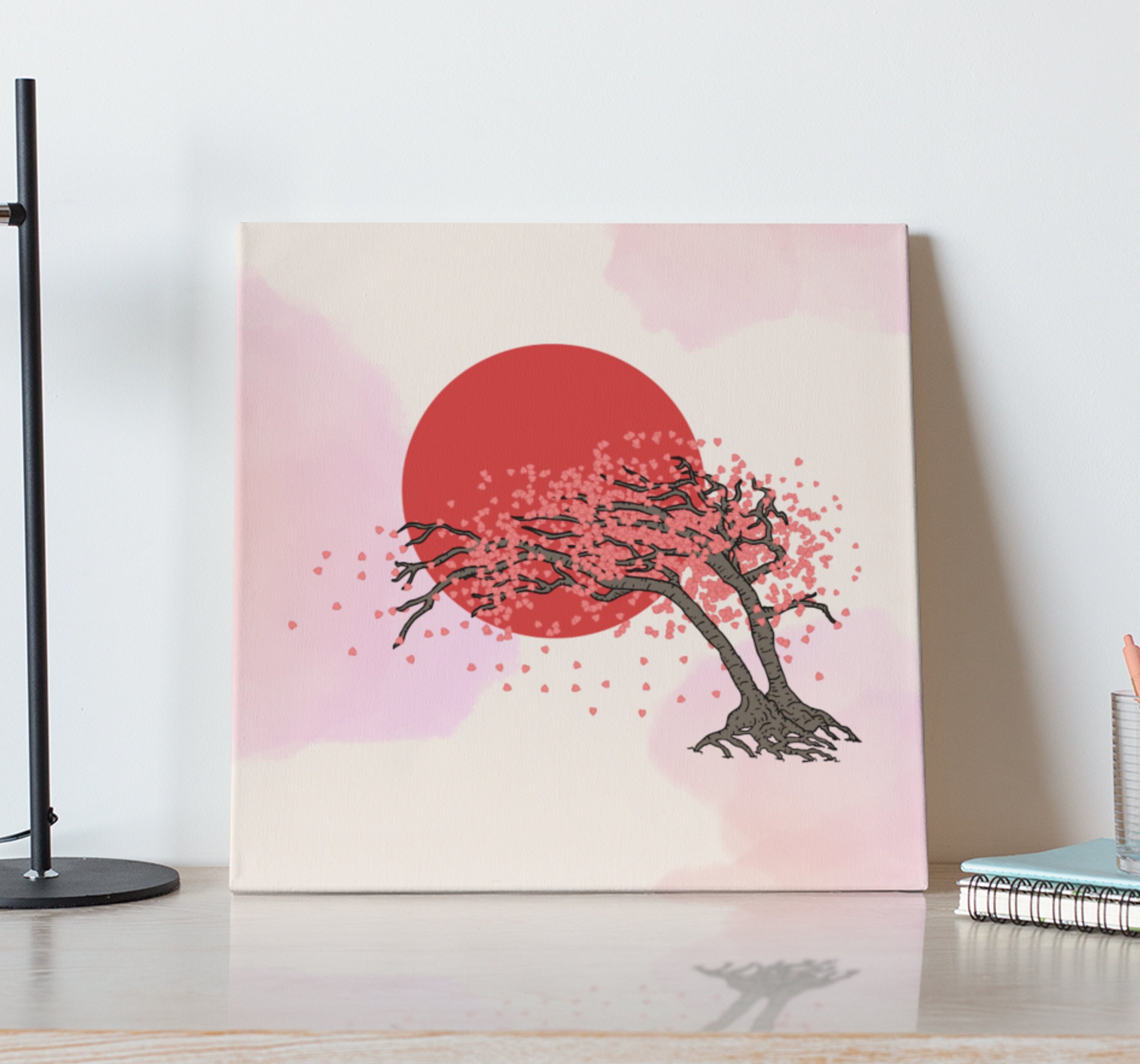 Cherry Blossom Digital Art Print, Japanese, Cherry Blossoms, Digital ...