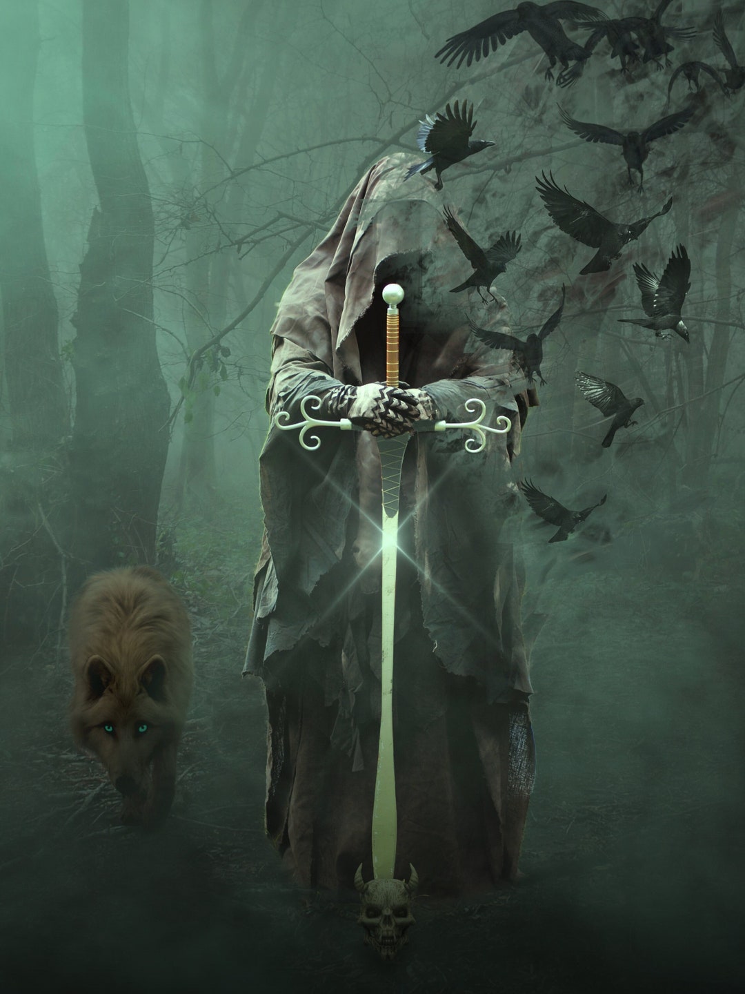 Witcher Digital Art, Fantasy Printable Art, Medieval Art, Printable Wall Art, Digital Download ...