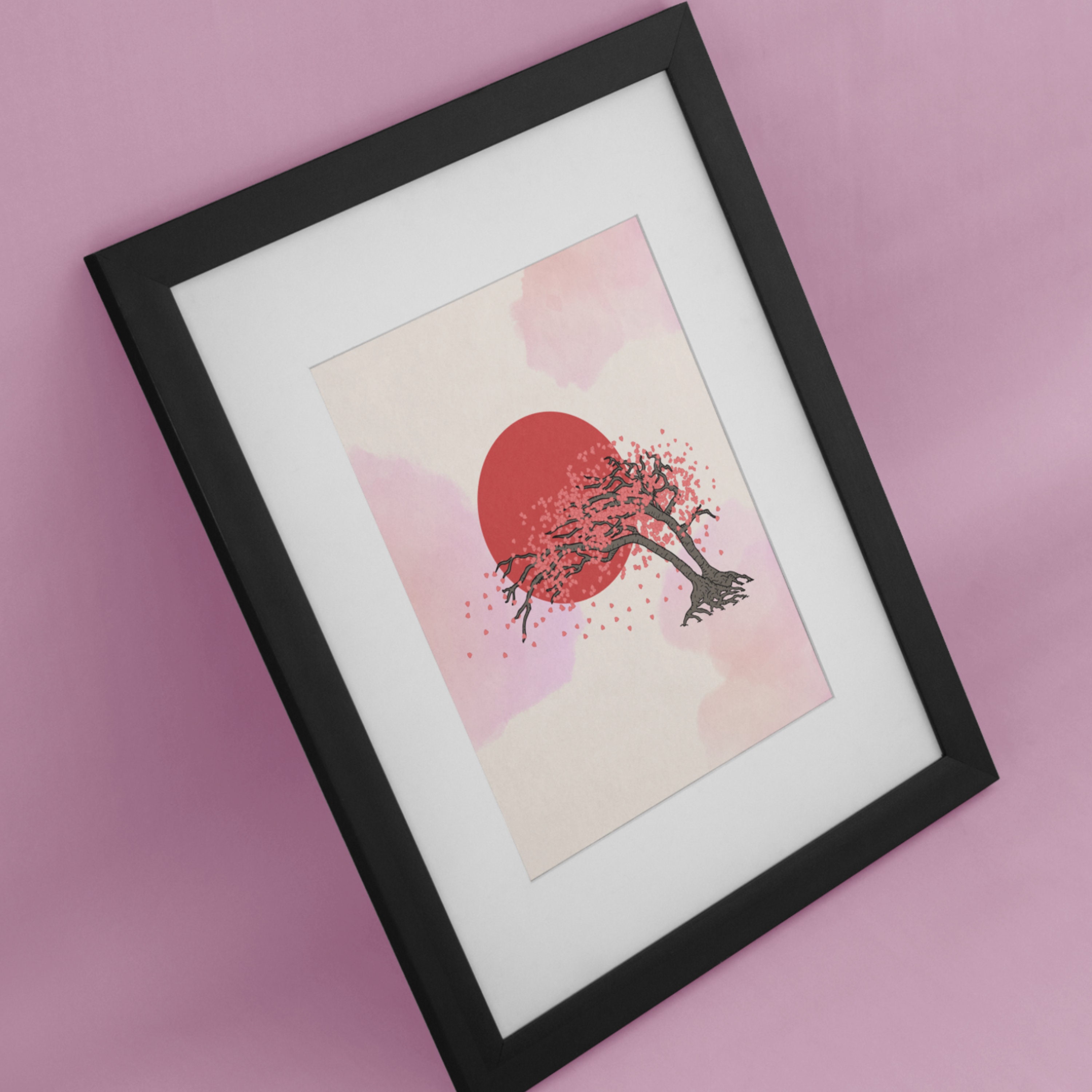 Cherry Blossom Digital Art Print, Japanese, Cherry Blossoms, Digital ...