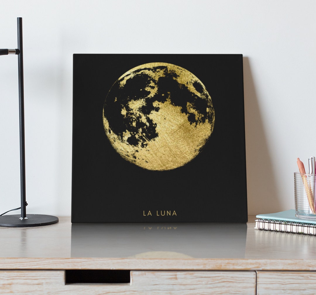 Moon la Luna Digital Art, Wall Art, Constellations, Outer Space, Cosmic ...