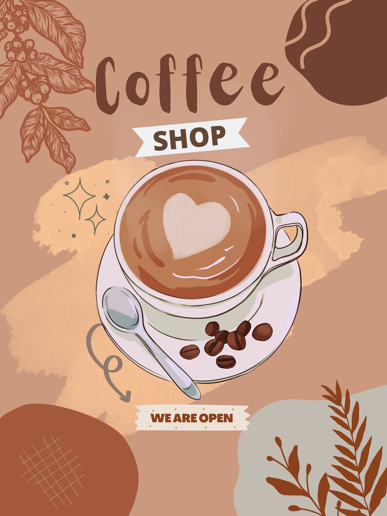 Coffee Shop Printable Art Digital Download Downloadable Art - Etsy