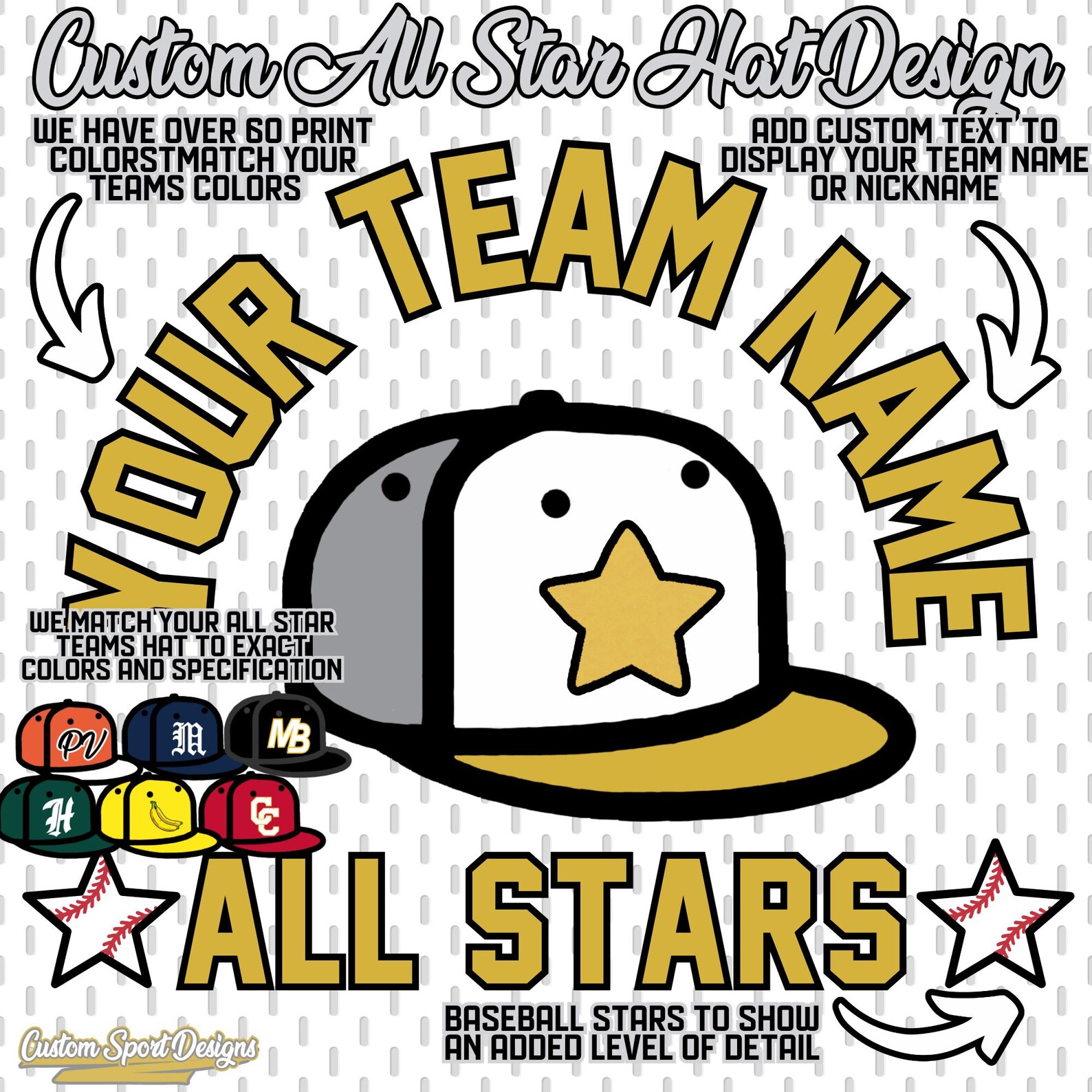 Custom All Star Baseball Design, Personalized, Baseball Canva, Editable ...