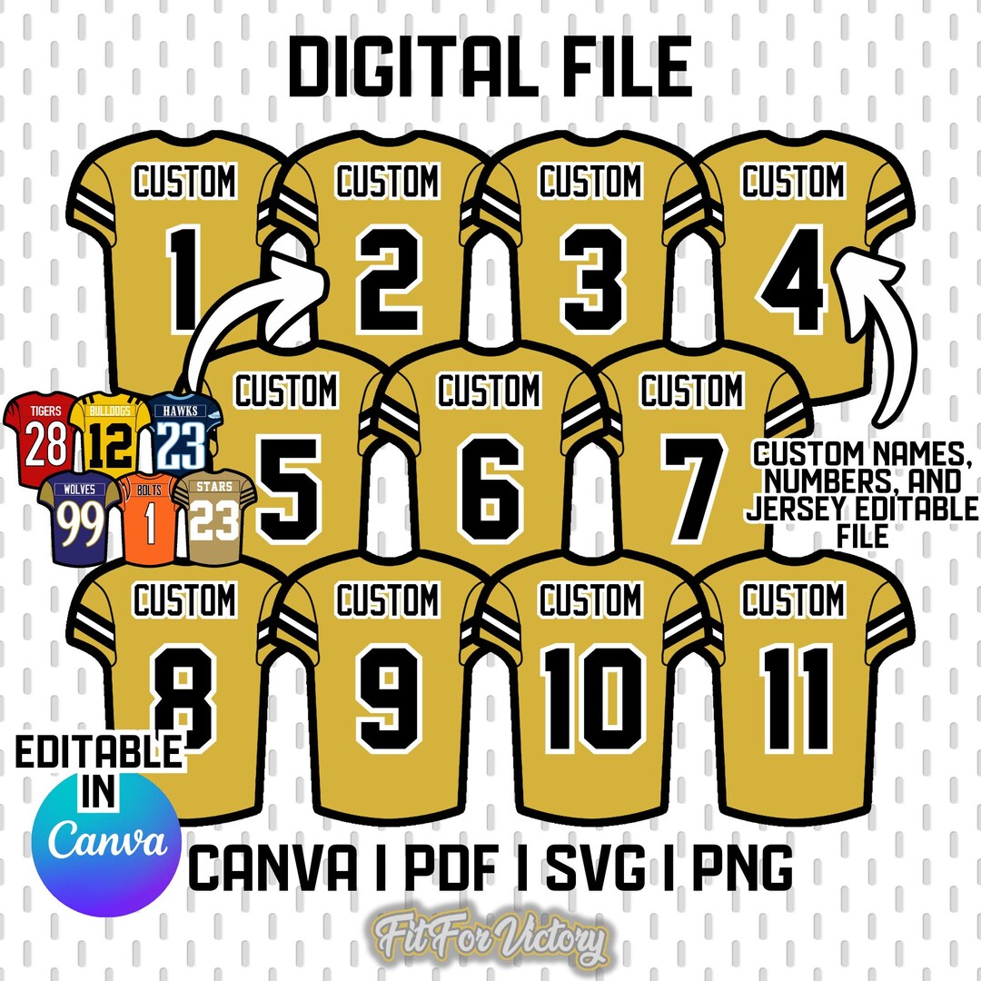 Custom Football Team Digital File, Canva Editable, Basketball Jersey ...