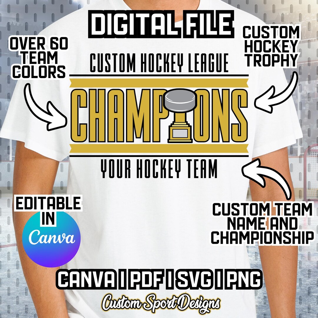 Custom Hockey Team Champions Design, Personalized Youth Hockey ...