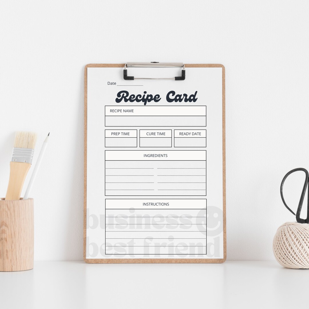 Soap Maker Recipe Card, Recipe Card, Small Business Recipe Card, Bath ...