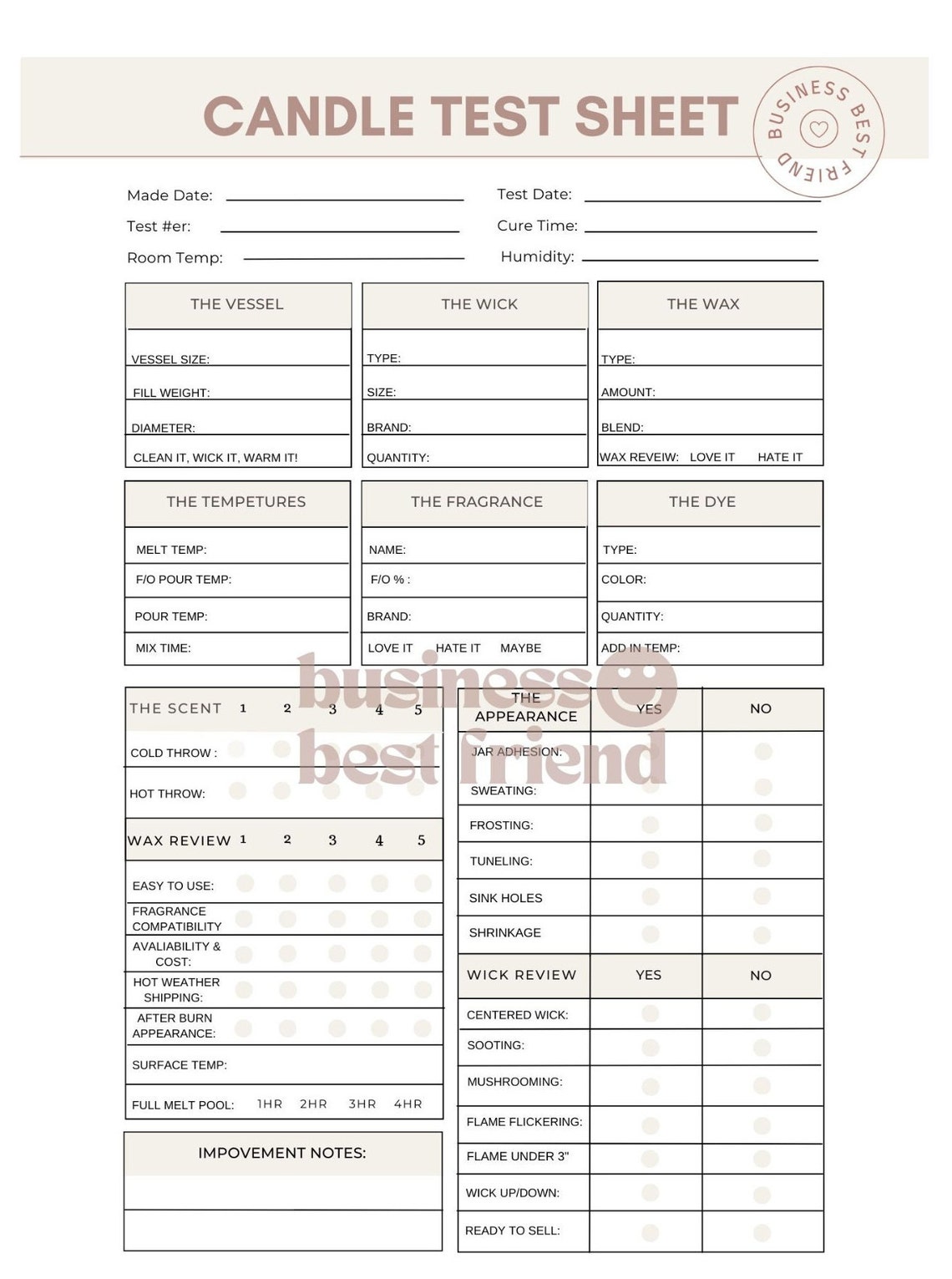Candle Test Sheet Candle Testing PDF Detailed Candle Log - Etsy Candle Test Sheet Candle Testing PDF Detailed Candle Log - Etsy