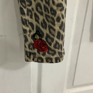 Leopard and Roses Jeans. Fun Jeans With Red Rosé Patches. Judy Blue ...
