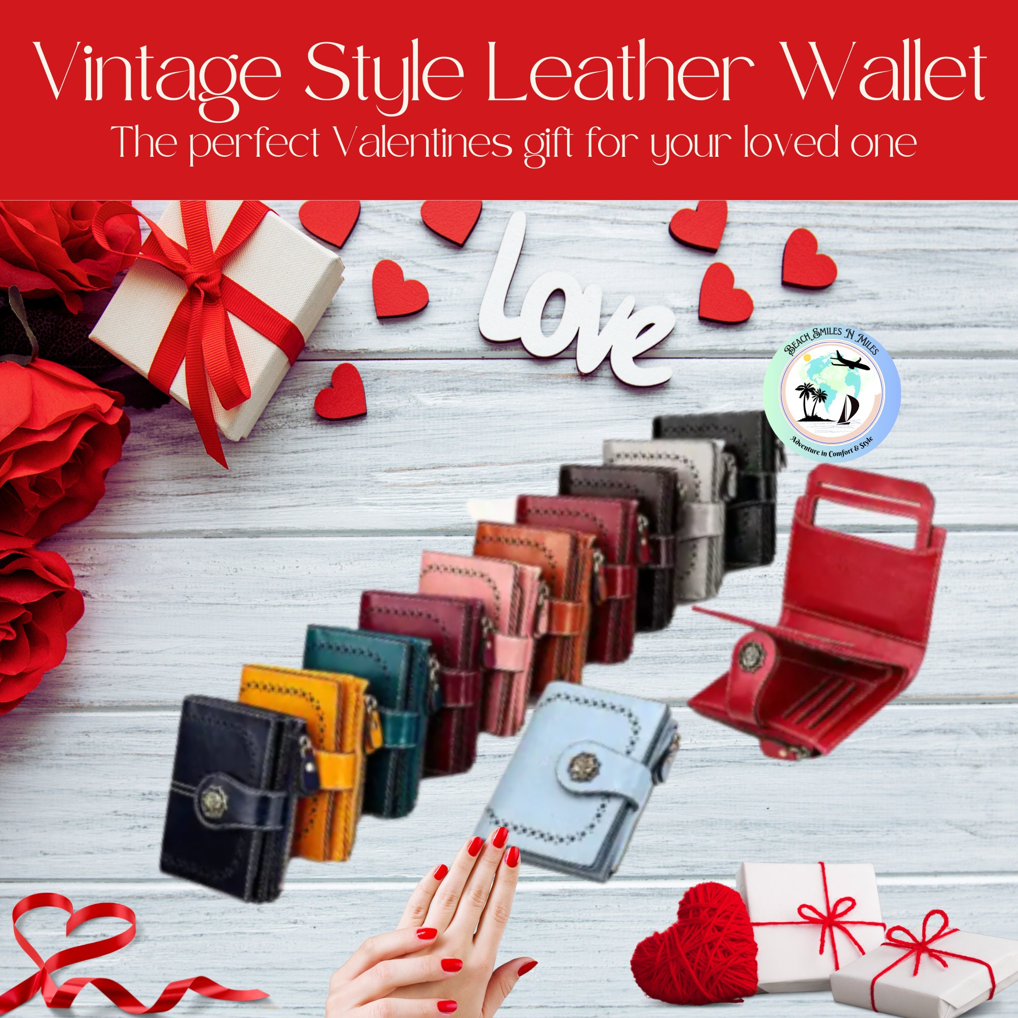 Womens Leather Wallets, Minimalist RFID Wallet Women, Compact Bifold ...