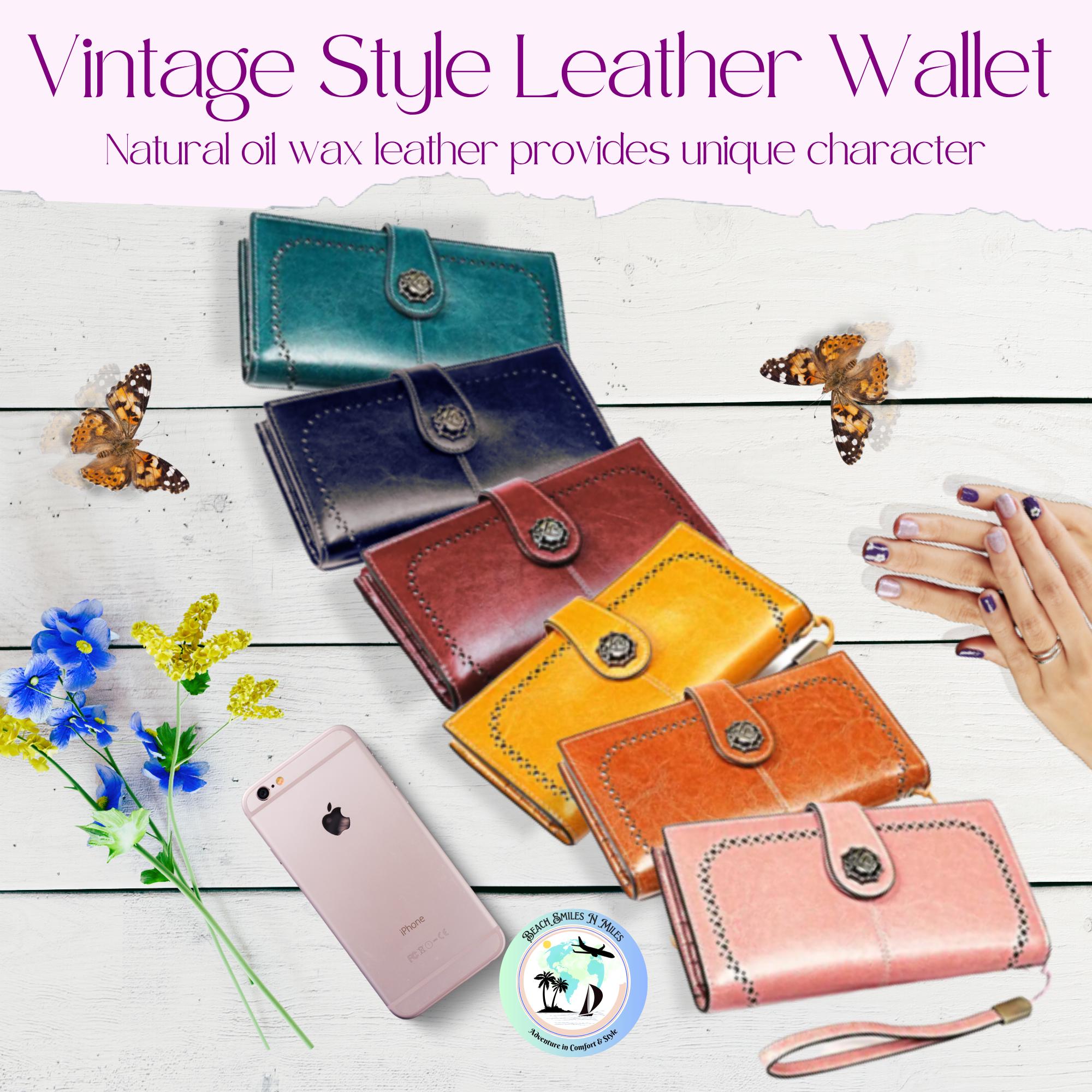 Womens Leather Wallets, Minimalist RFID Wallet for Women, Long Large ...