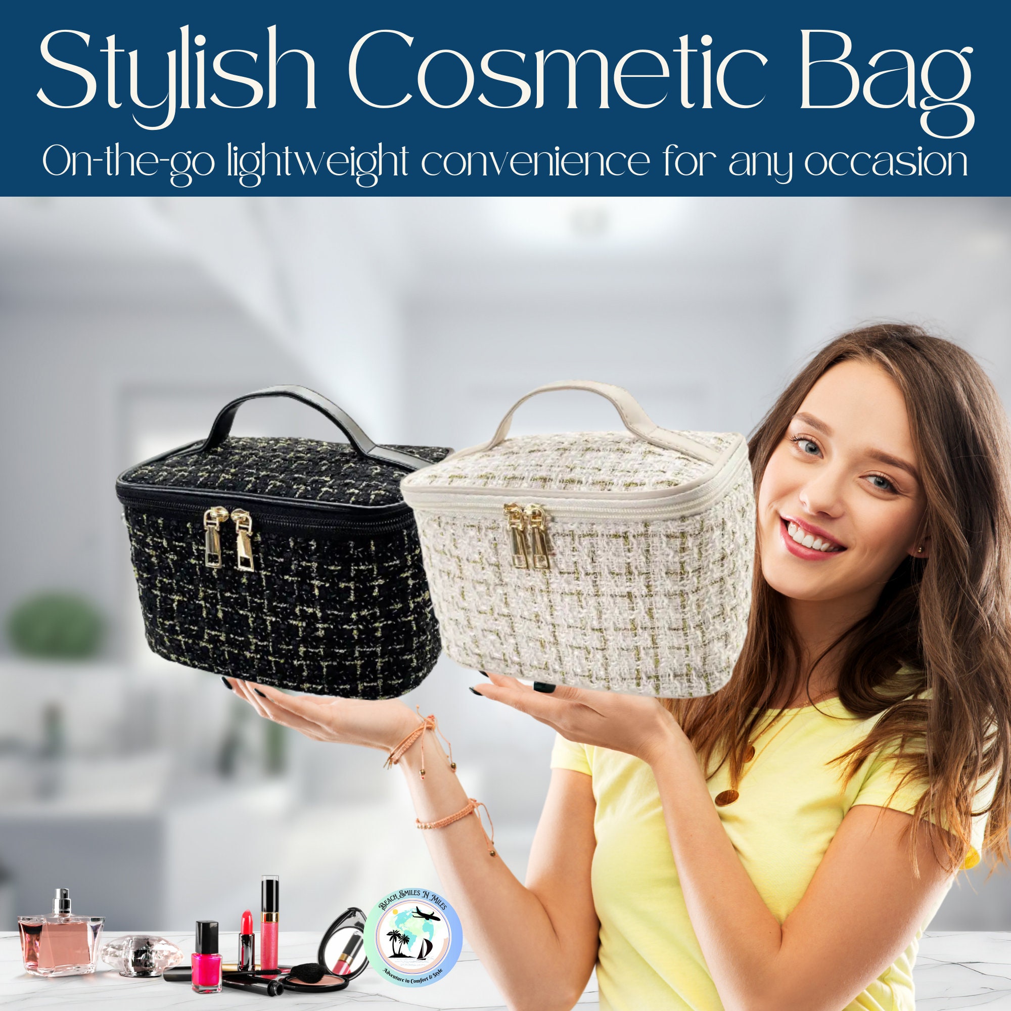 Makeup Vanity Bag, Makeup Portable Travel Cosmetic Bag for Women, Small ...