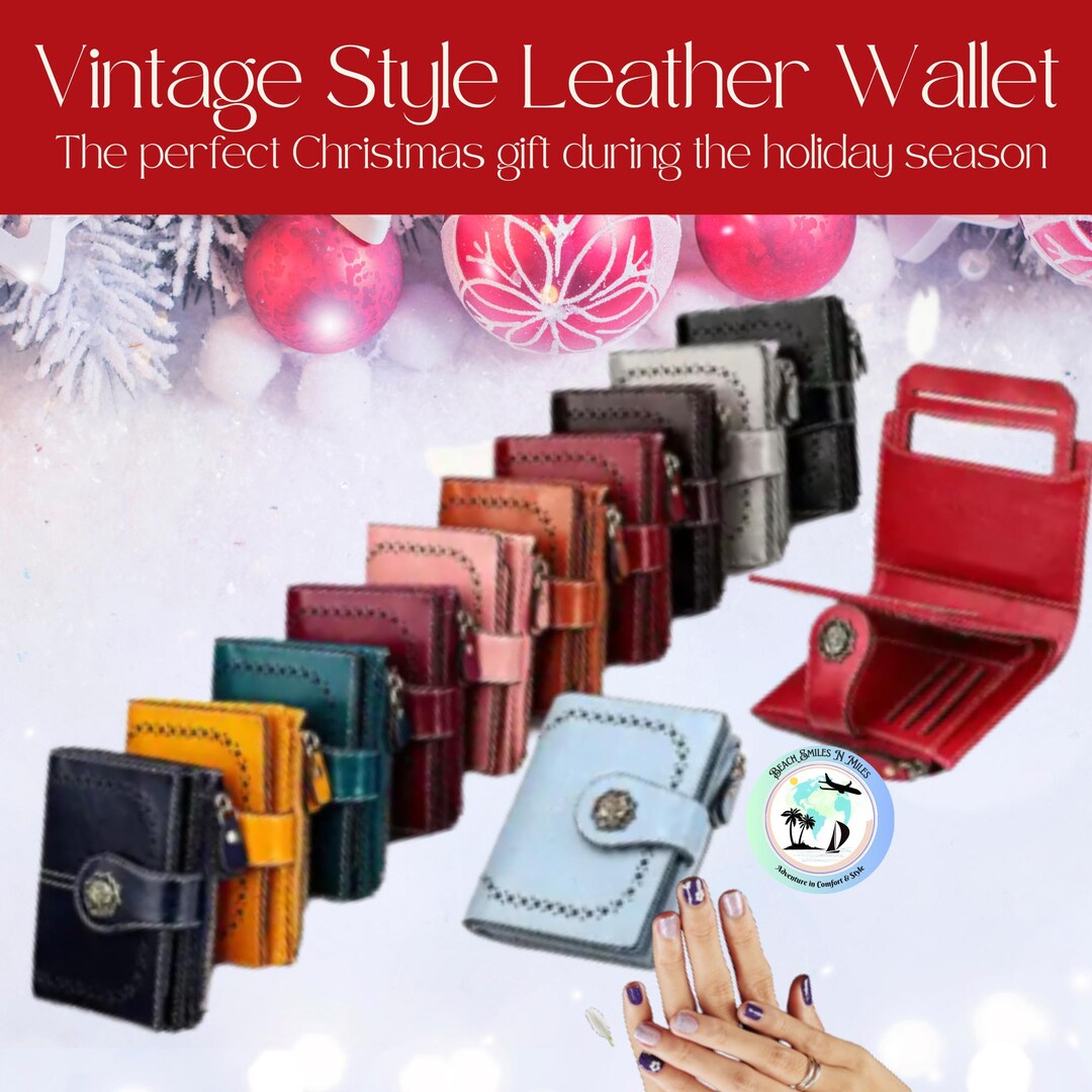 Womens Leather Wallets, Minimalist RFID Wallet Women, Compact Bifold ...