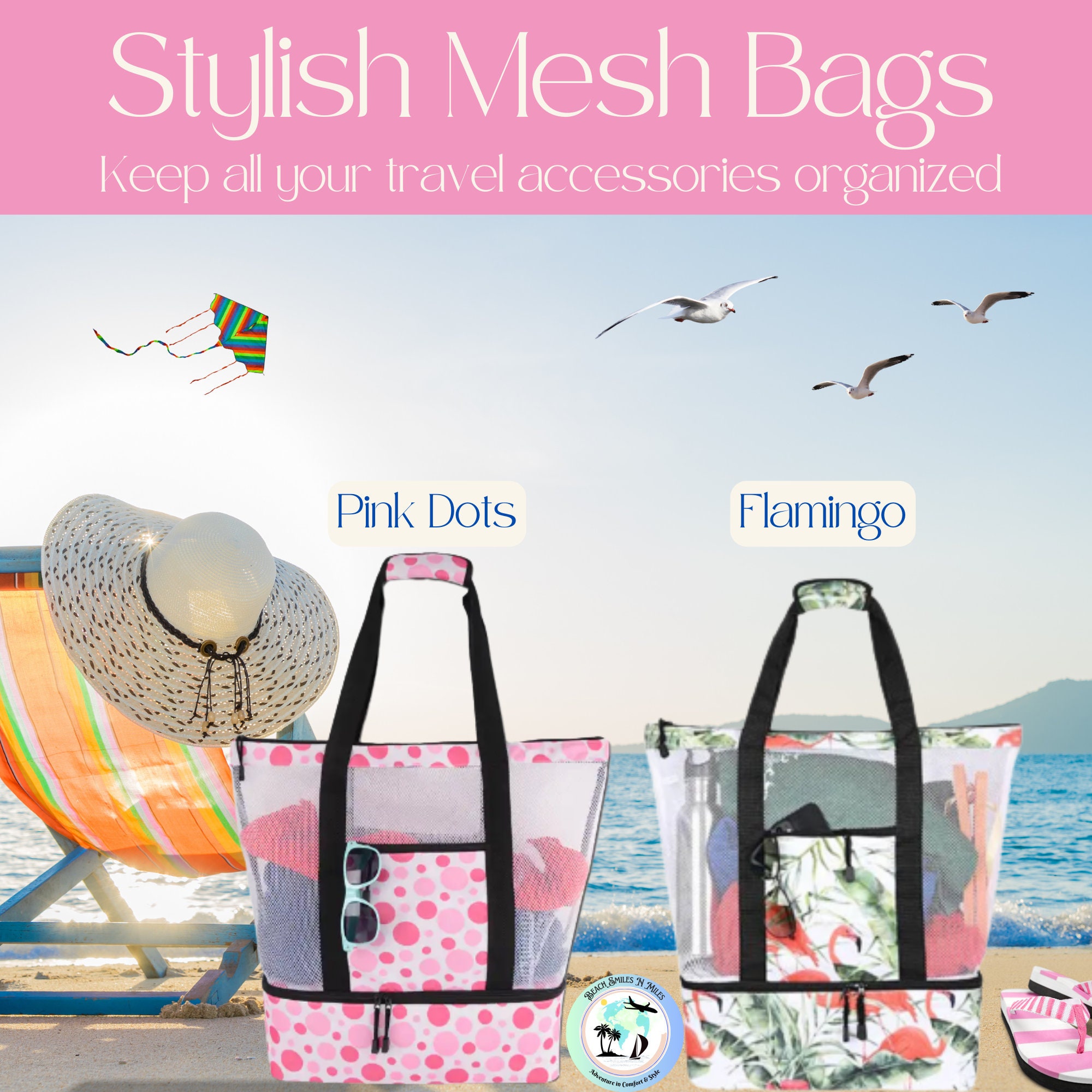 Mesh Beach Bag, Large Womens Beach Bags, Travel Mesh Tote Beach Bag ...