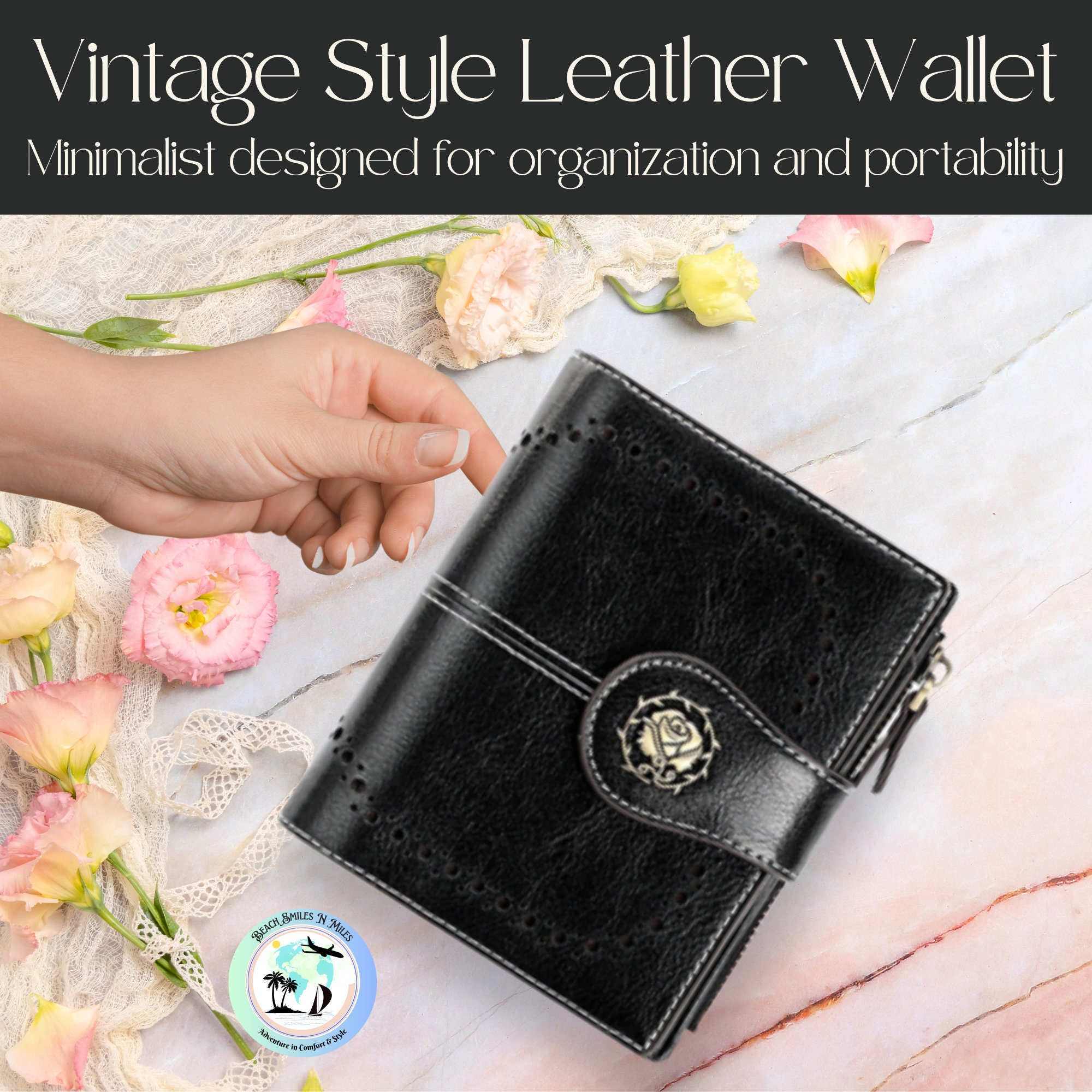 Womens Leather Wallets, Minimalist RFID Wallet Women, Compact Bifold ...