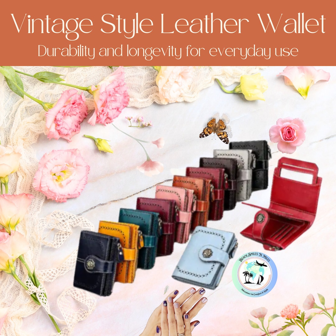 Womens Leather Wallets, Minimalist RFID Wallet Women, Compact Bifold ...