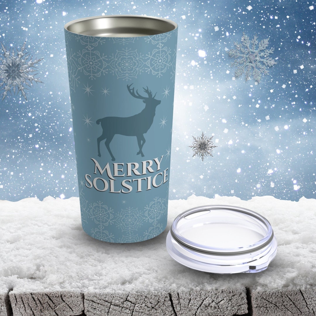 Stag Winter Solstice Holiday Tumbler 20oz, Wiccan Present, Witchy ...